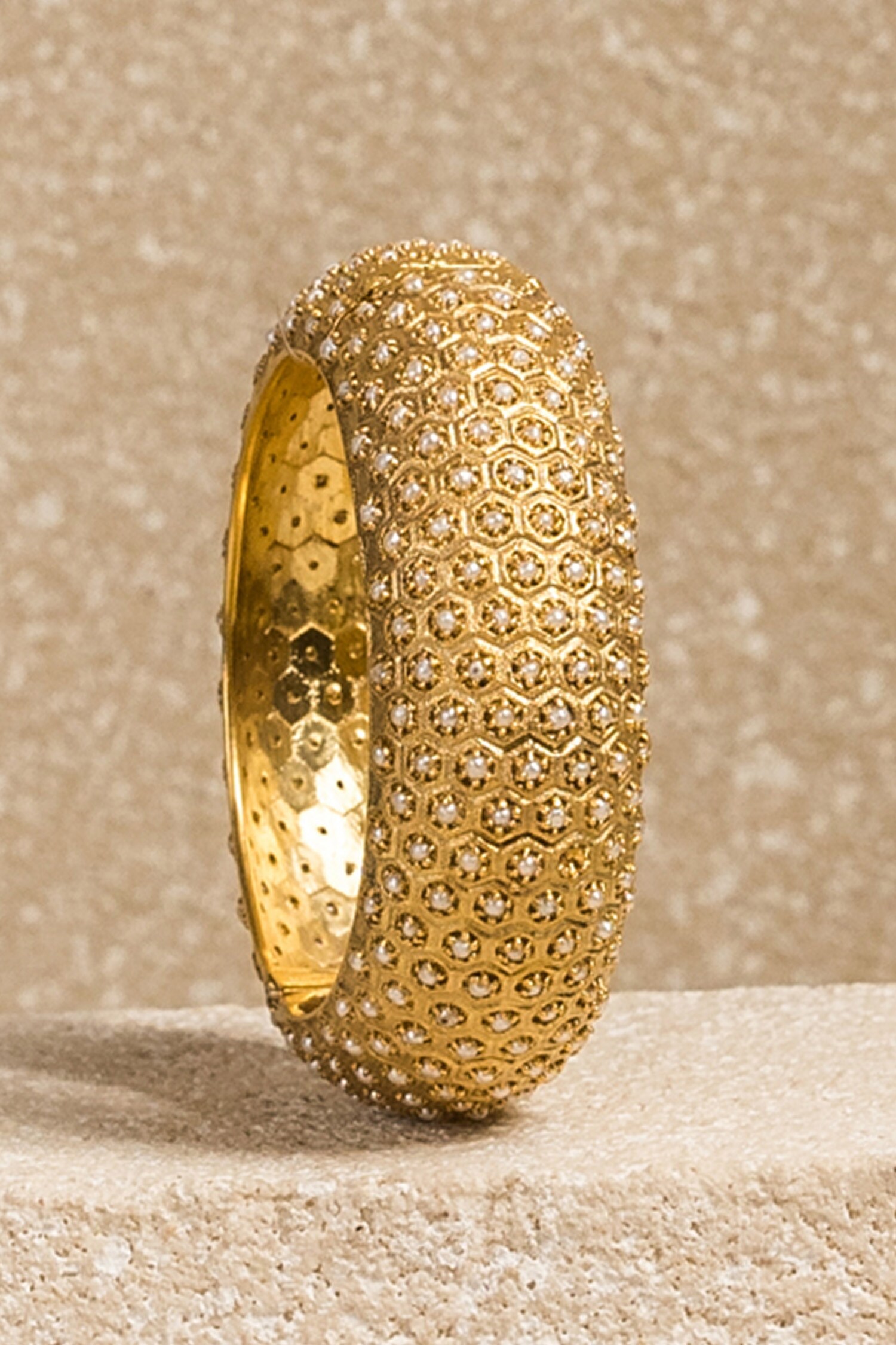 Buy Tarun Tahiliani Pearl Embellished Jaal Kada Online | Aza Fashions