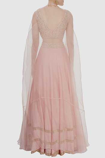 Buy J by Jannat Peach Lehengas With Blouse And Jacket Online | Aza Fashions