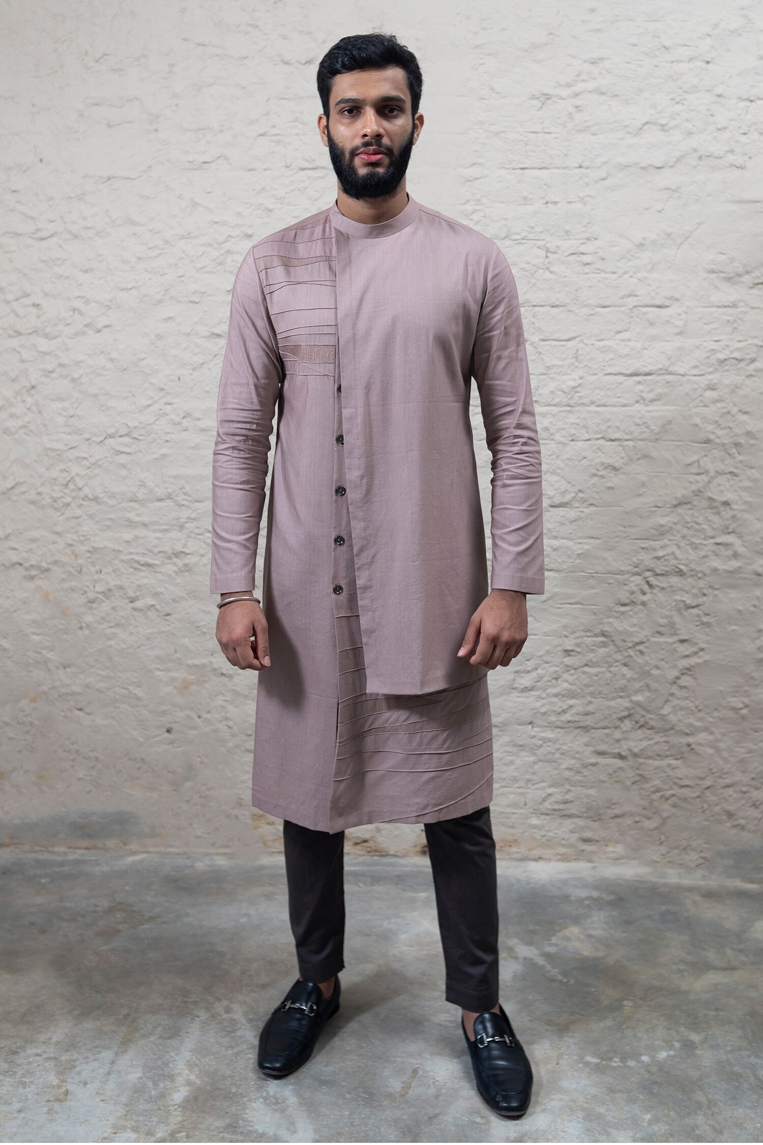 Buy Suta & Co - Men Grey Cotton Embroidered Kurta Set Online | Aza Fashions