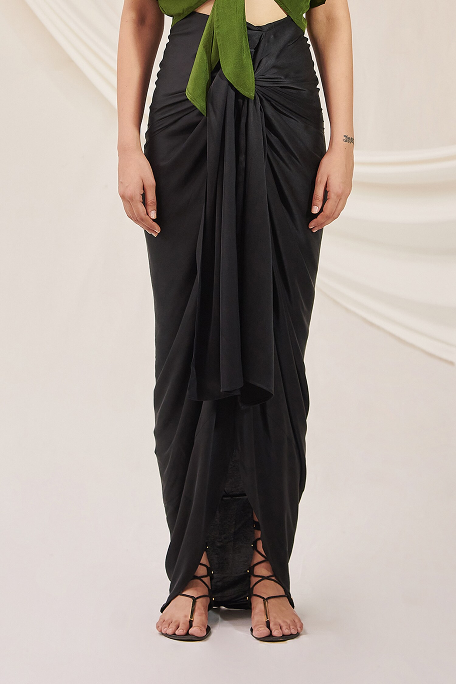 Buy Draped Skirt by 431-88 by Shweta Kapur at Aza Fashions