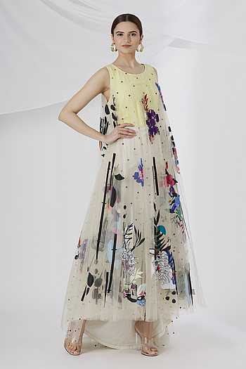 Buy Geisha Designs White Applique Maxi Dress Online | Aza Fashions