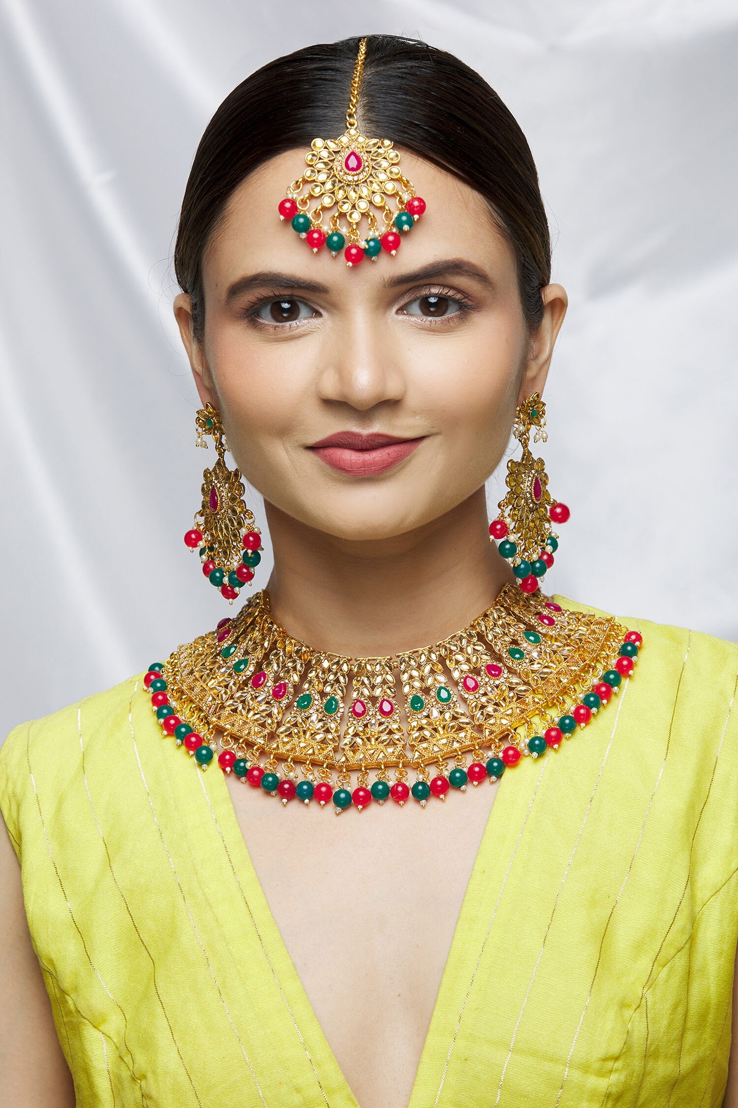 Buy Nayaab by Aleezeh Beaded Choker Jewellery Set Online | Aza Fashions