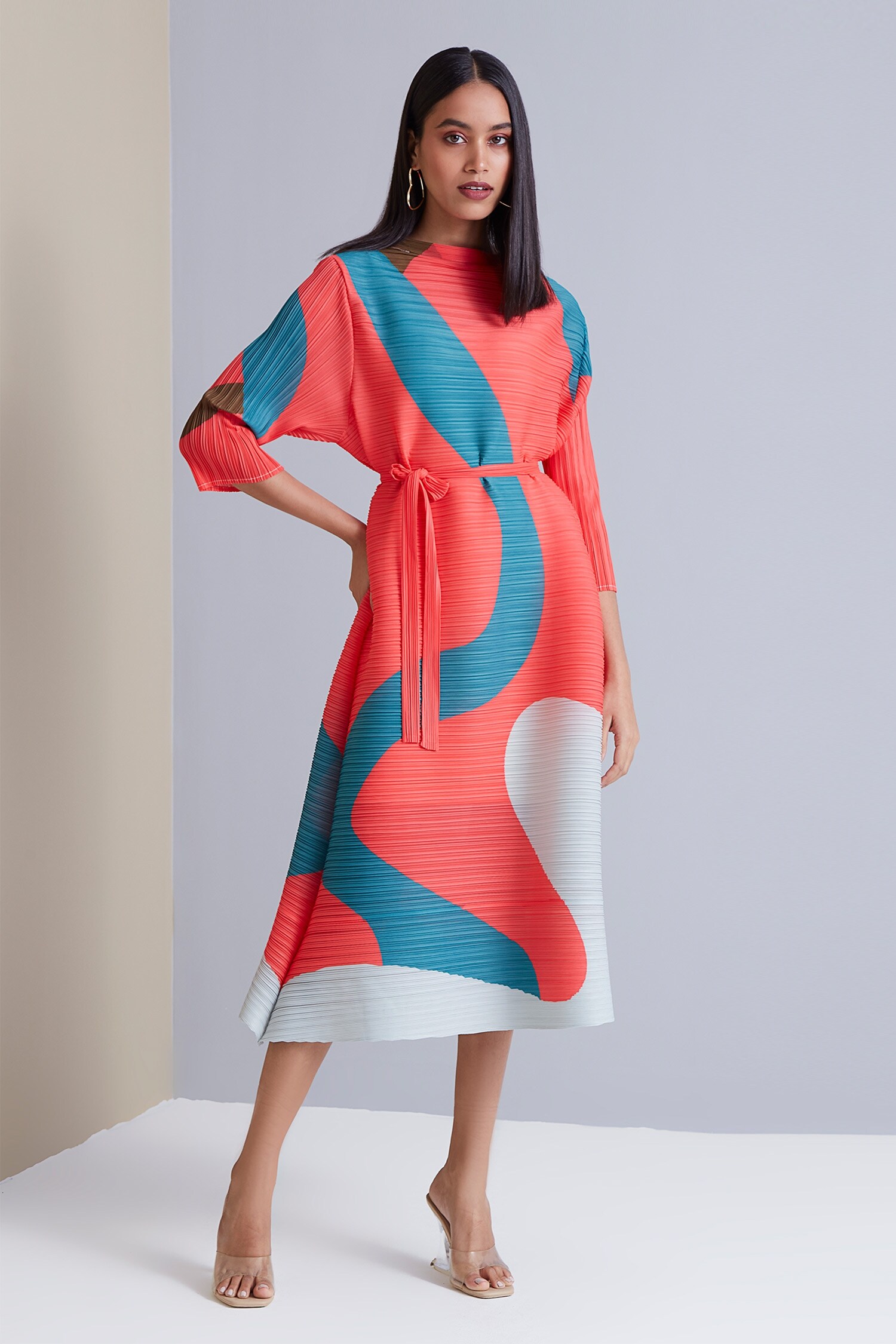 Buy Scarlet Sage Multi Color Polyester Hester Colorblock Print Dress ...