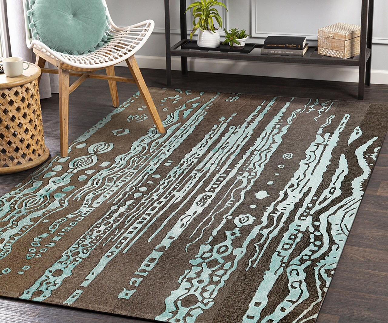 Buy Qaaleen Dripping Teal Carpet Online | Aza Fashions
