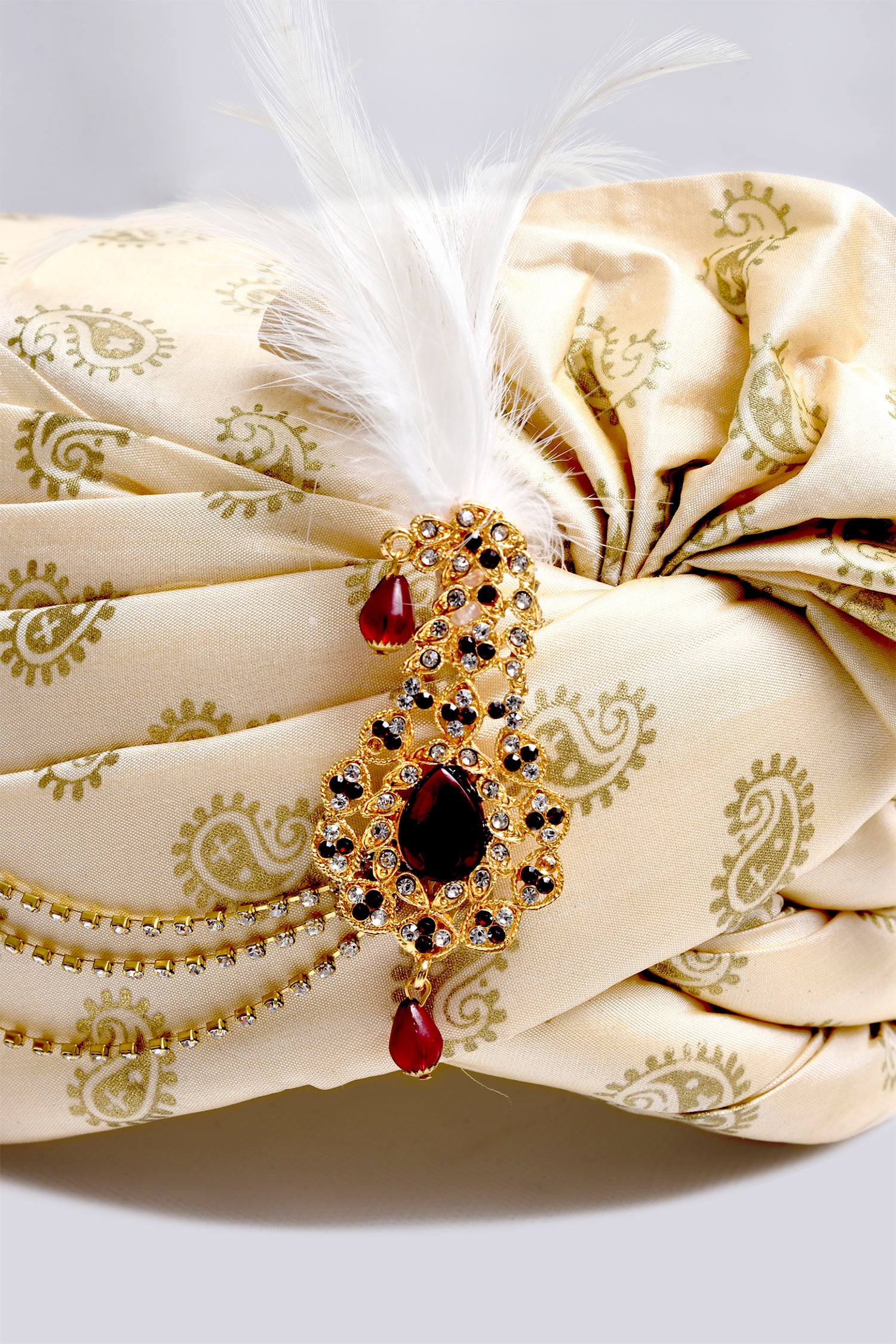 Buy Arihant Rai Sinha - Men White Printed Safa Online | Aza Fashions