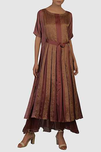 Buy Priyam Narayan Hand Embroidered Dress With Lining Online | Aza Fashions