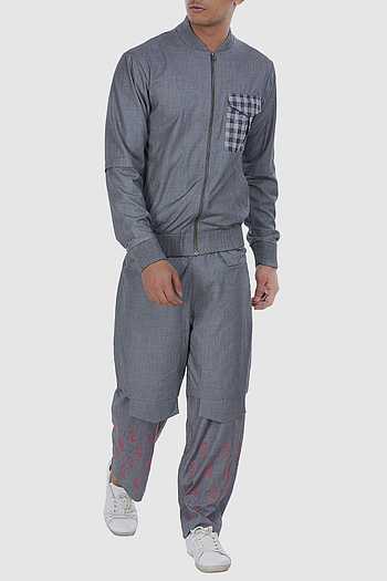 Buy Two Point Two Grey Chest Pocket Detailed Jacket Online | Aza Fashions