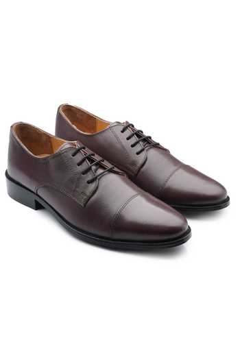 Buy Rapawalk Maroon Italian Soft Leather Handcrafted Toe Cap Derby ...