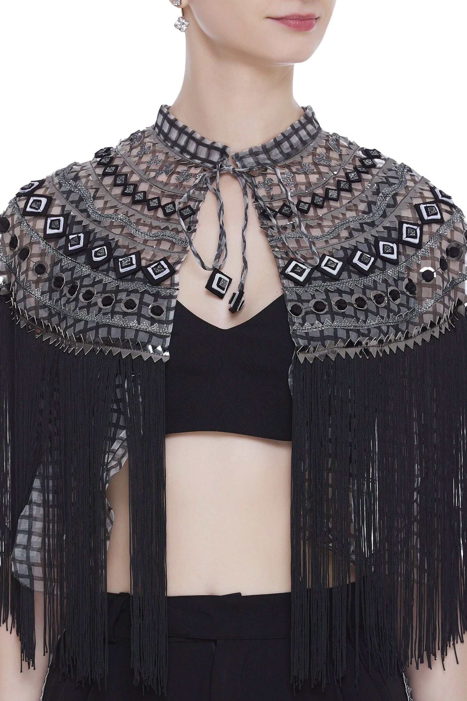 Buy Fringe Capelet by Vidhi Wadhwani at Aza Fashions