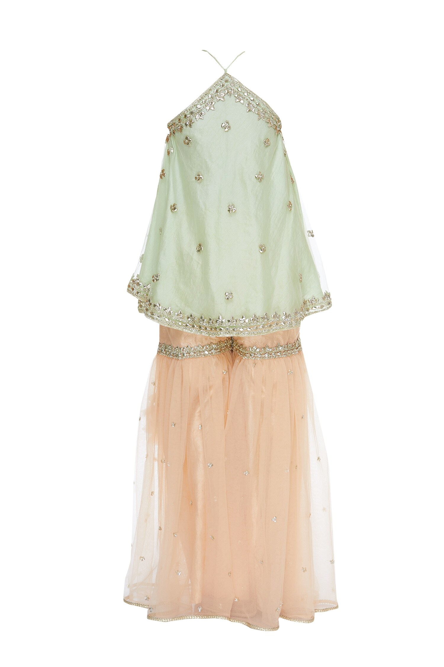 Buy Preeti S Kapoor Green Gota Embroidered Halter Kurta Set Online ...