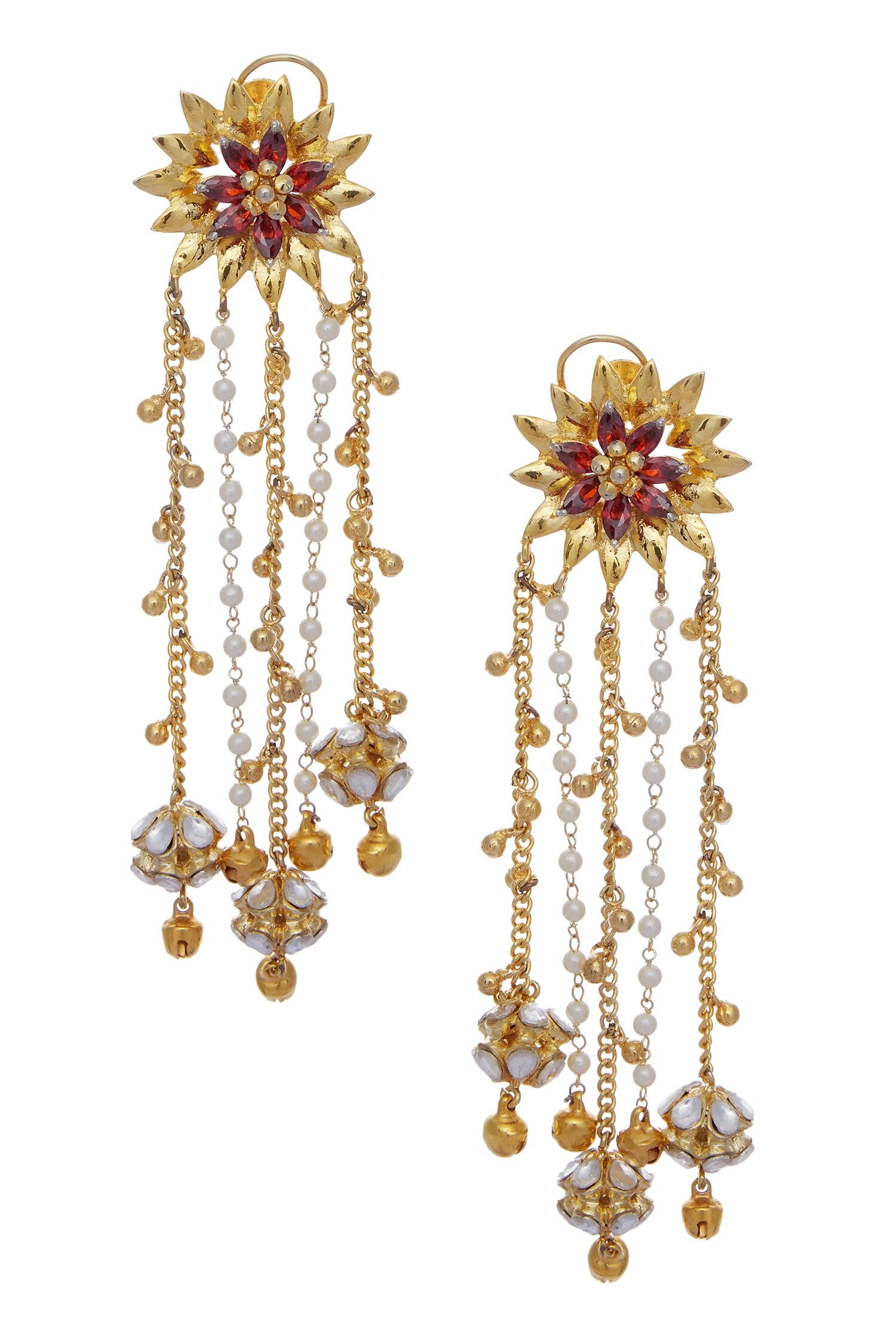 Buy Nepra by Neha Goel Stone Encrusted And Baby Pearl Danglers Online ...