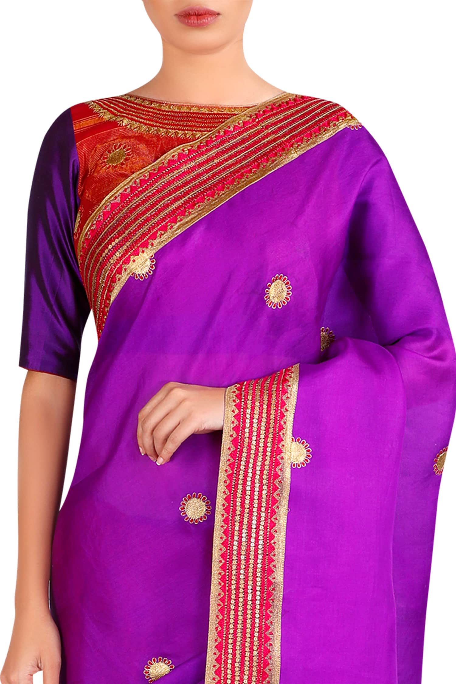 Buy Latha Puttana Boota Work Saree With Embroidered Blouse Online | Aza ...