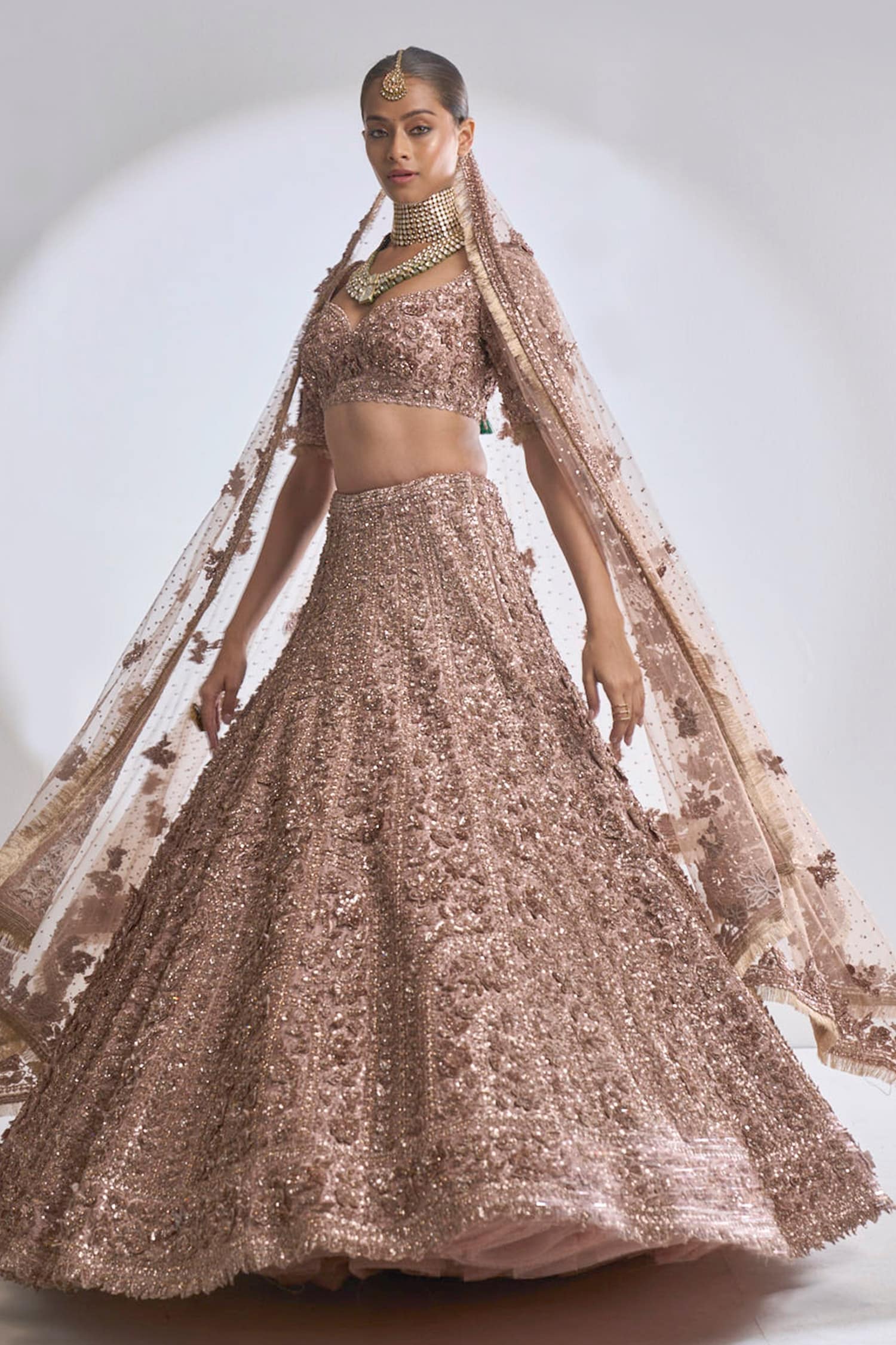 Buy Seema Gujral Pink Raw Silk Floral Embroidered Lehenga Set Online ...