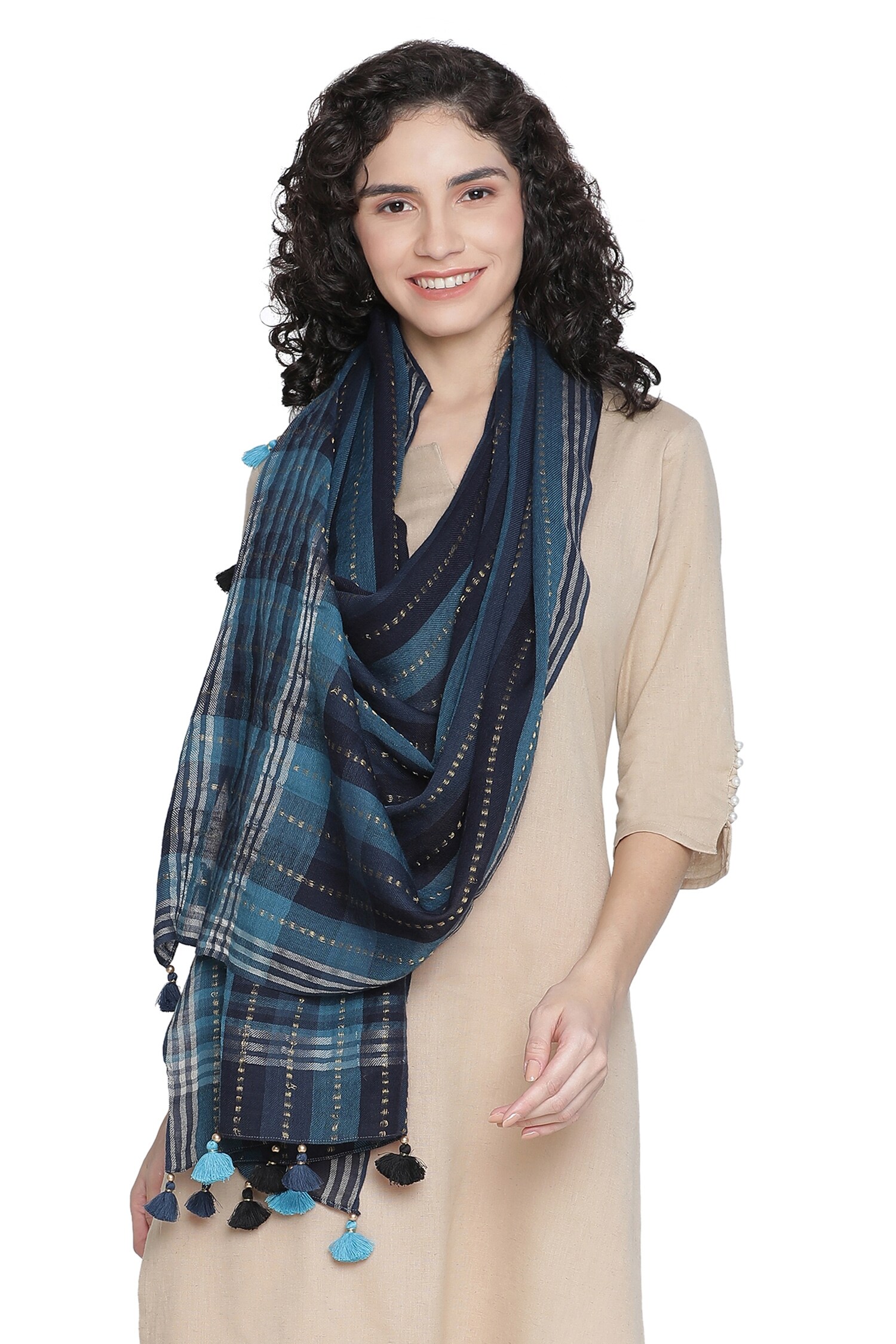 Buy Shingora Woolen Striped Stole Online | Aza Fashions