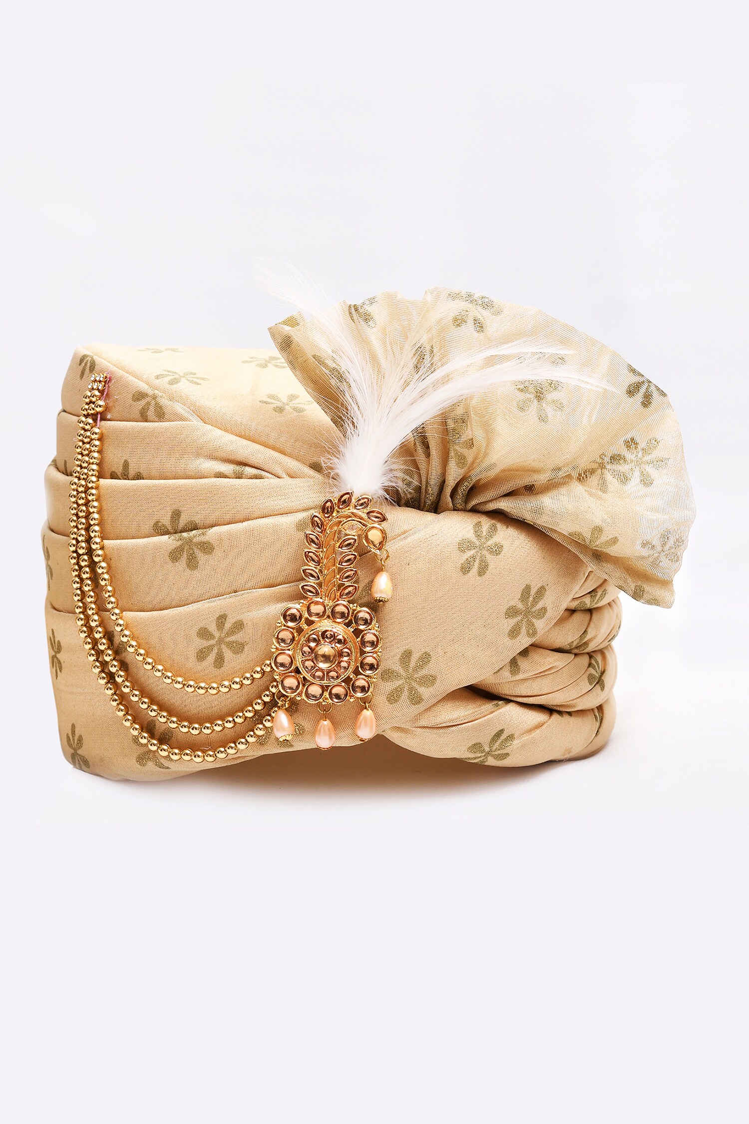 Buy Beige Printed Safa by Arihant Rai Sinha Online at Aza Fashions.