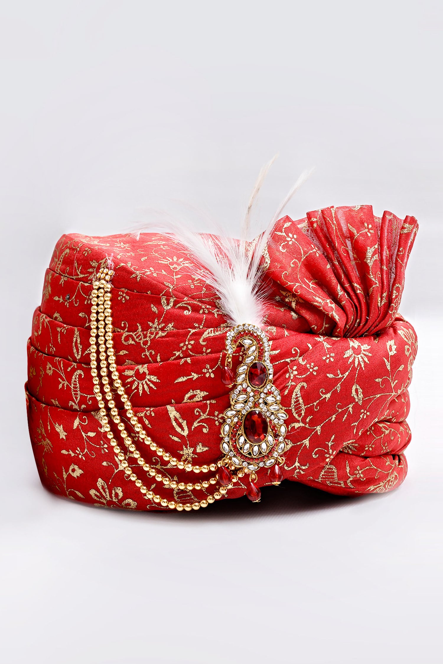 Buy Arihant Rai Sinha Red Printed Safa Online | Aza Fashions