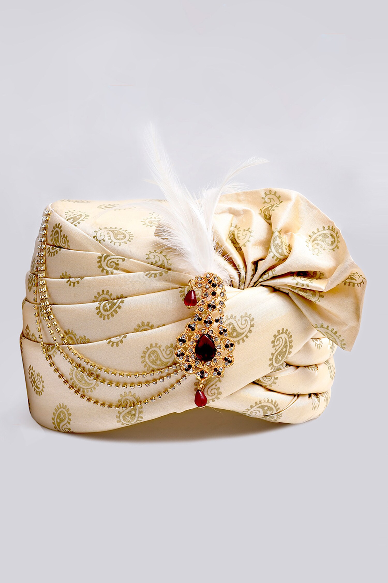 Buy Arihant Rai Sinha White Printed Safa Online | Aza Fashions