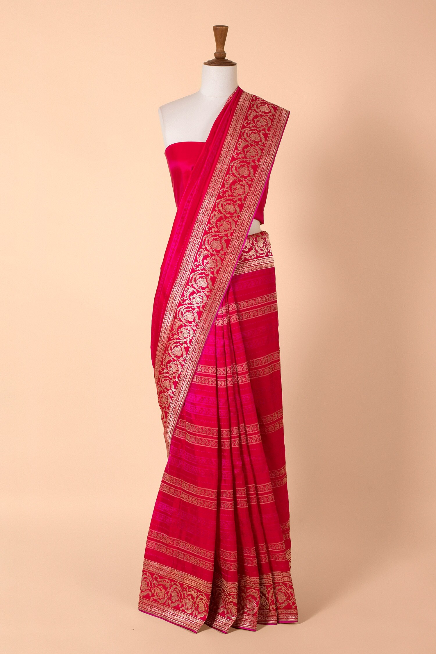 Buy Pink Satin Silk Woven Tanchoi Saree For Women by Ekaya Online at ...