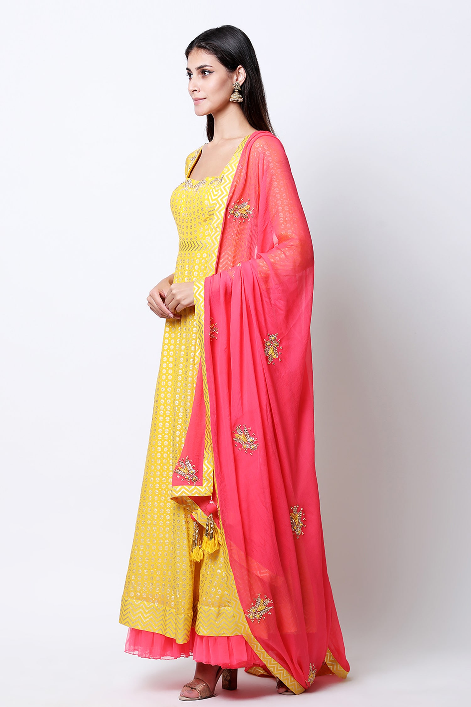 Buy Nikasha Coral Embroidered Anarkali Set Online | Aza Fashions