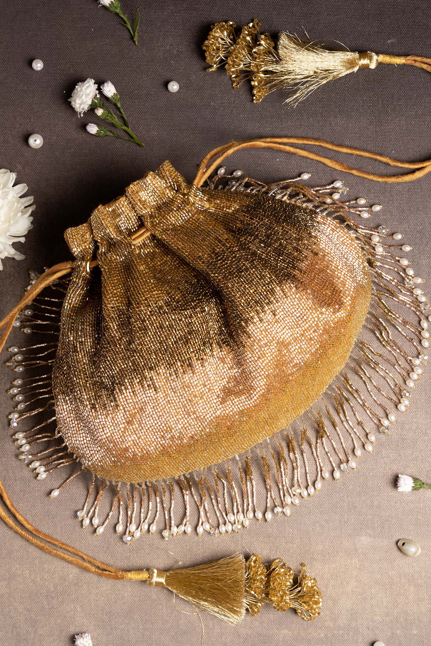 Buy Ara Studio Ombre Effect Bead Embellished Potli Online | Aza Fashions