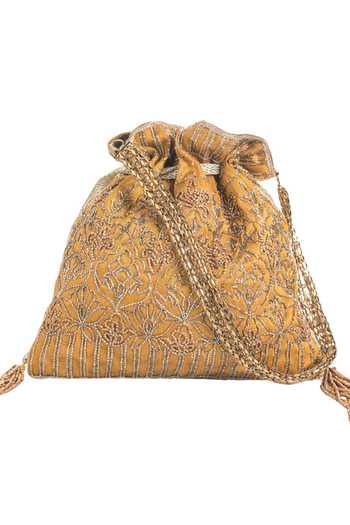 Buy Aloha by PS Floral Embroidered Potli Bag Online | Aza Fashions