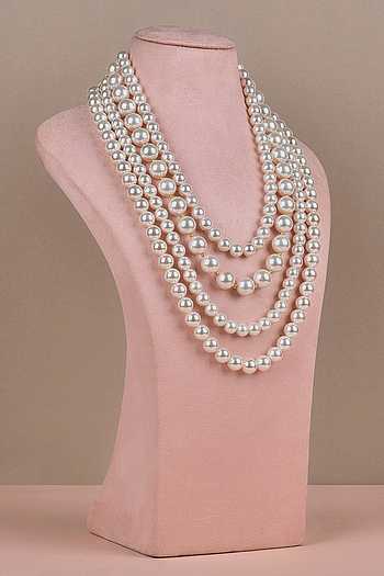 Buy White Pearls Layered Necklace by Anaash Online at Aza Fashions.