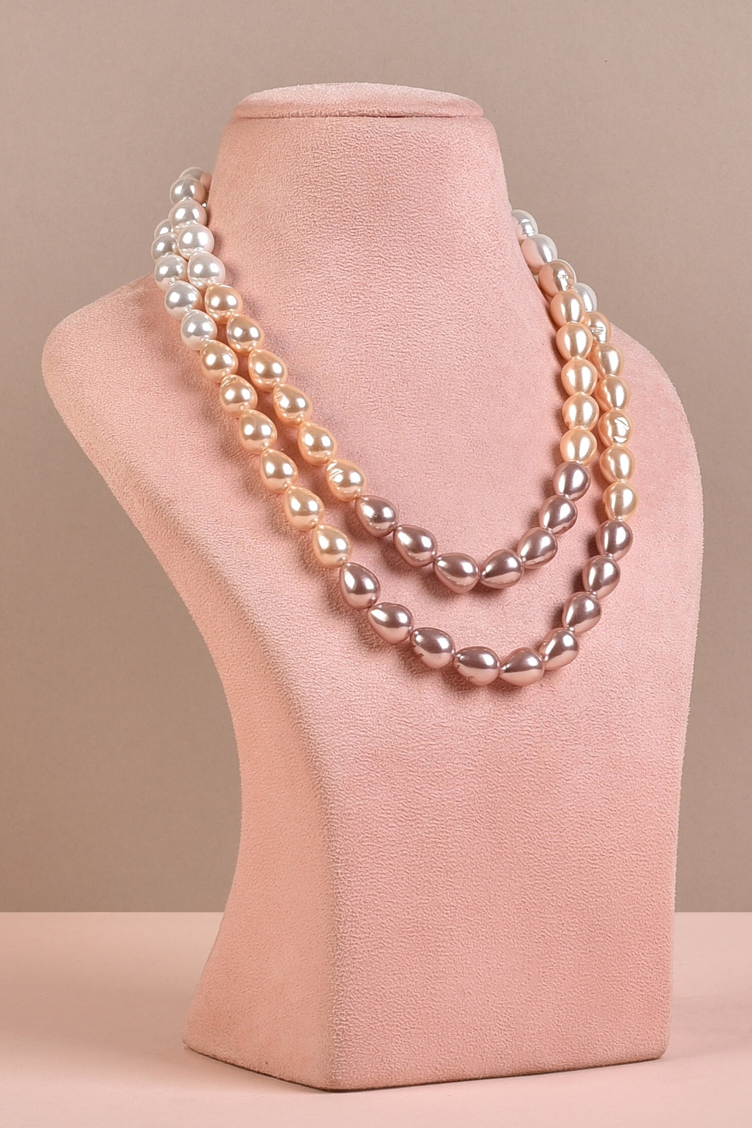 Buy Multi Color Pearl Manufactured Ombre Layered Necklace by Anaash ...