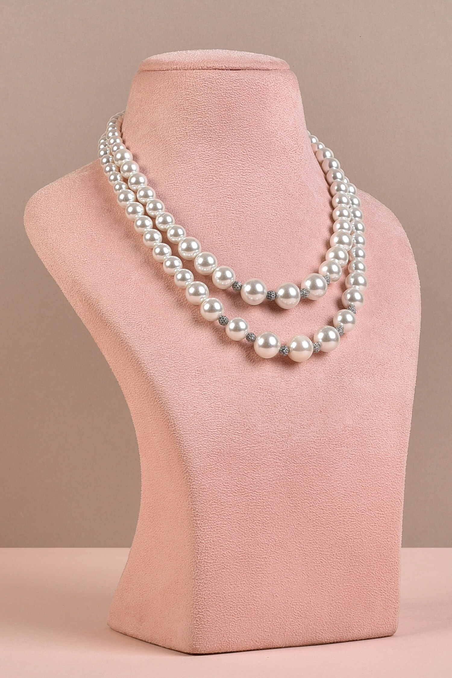 Buy White Swarovski Pearl And Necklace by Anaash Online at Aza Fashions.