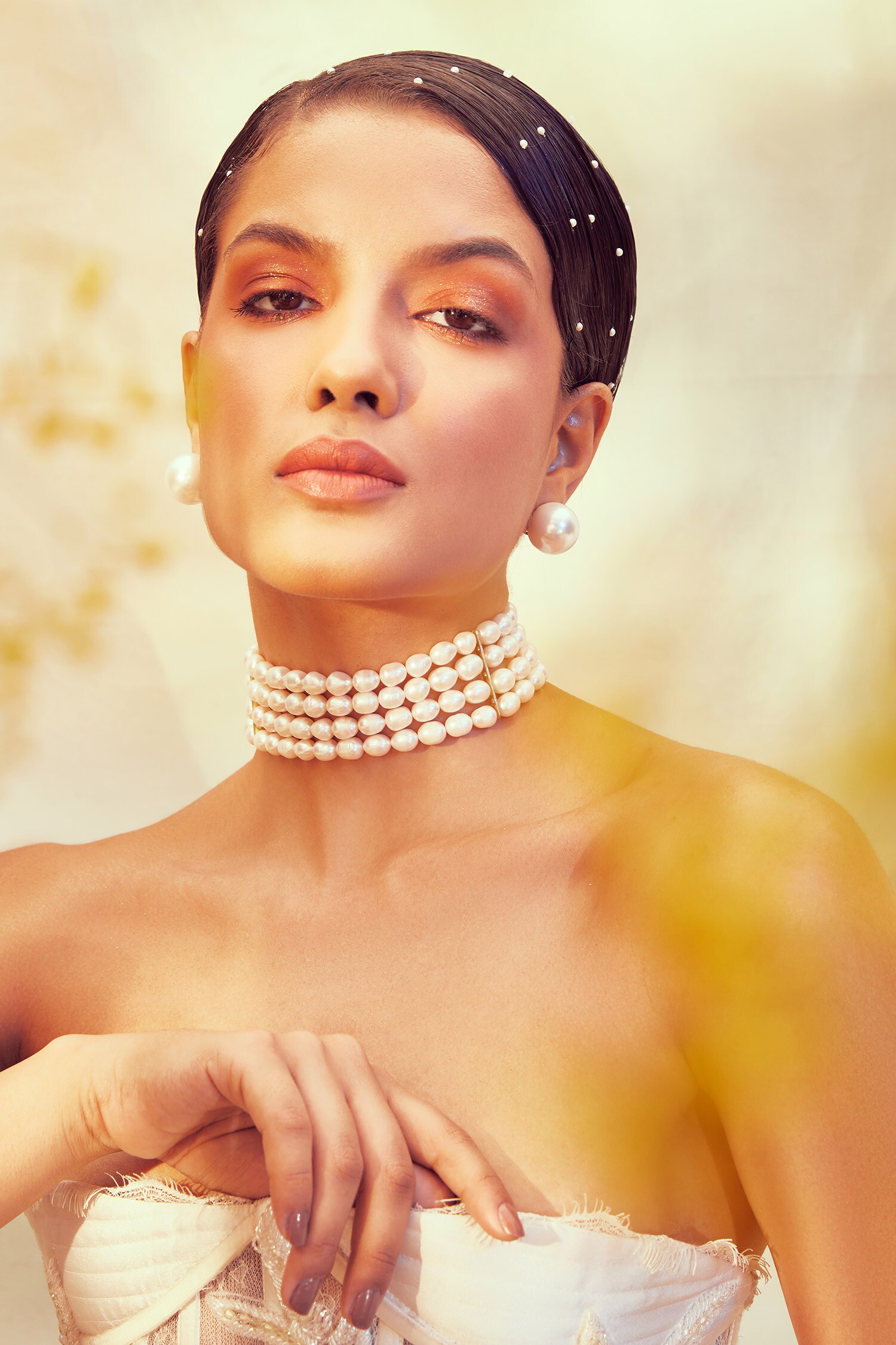 Buy Anaash Pearl Layered Choker Necklace Online | Aza Fashions