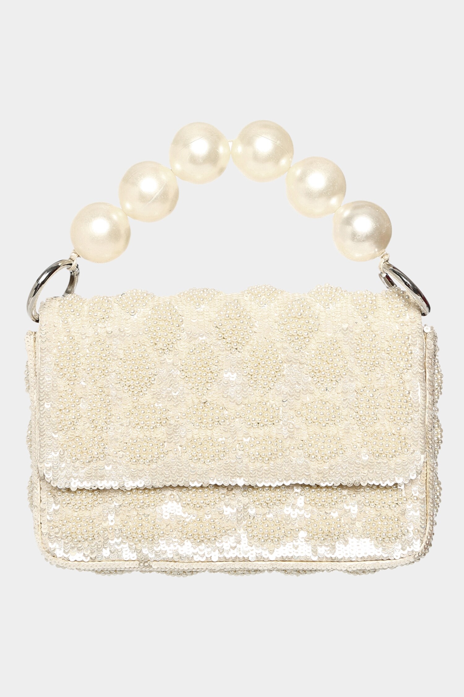 Buy White Embroidered Pearla Flap Mini Bag by Aanchal Sayal Online at ...