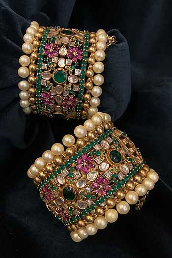 Buy Tarun Tahiliani - Accessories Stone Bangle (single Pc) Online | Aza ...