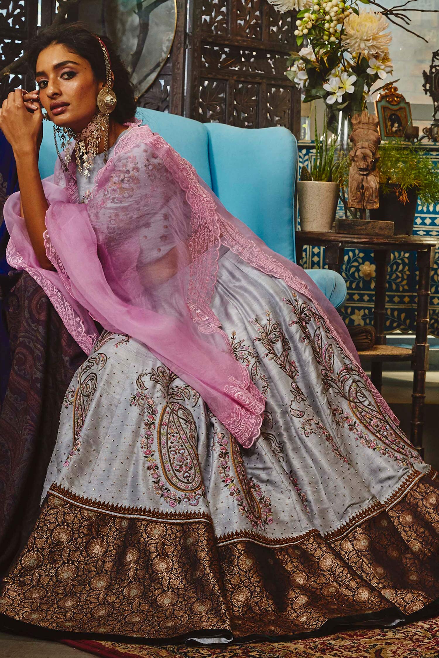 Buy Afeen Lehenga Set by House of Three at Aza Fashions