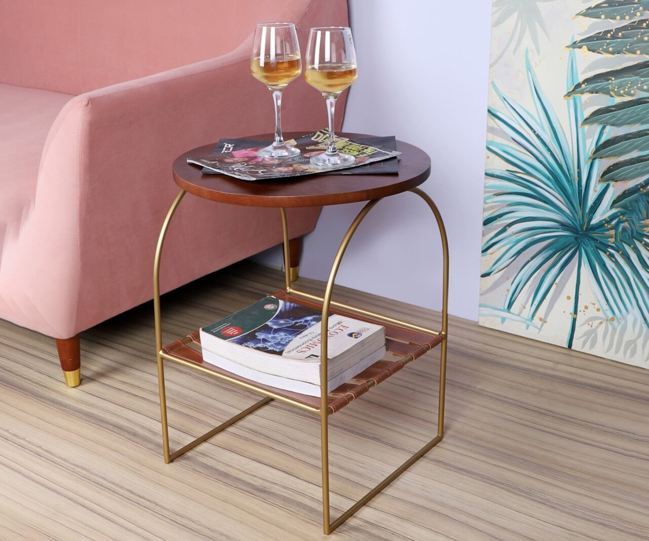 Buy Brick Brown Strips Below Side Stool Online | Aza Fashions