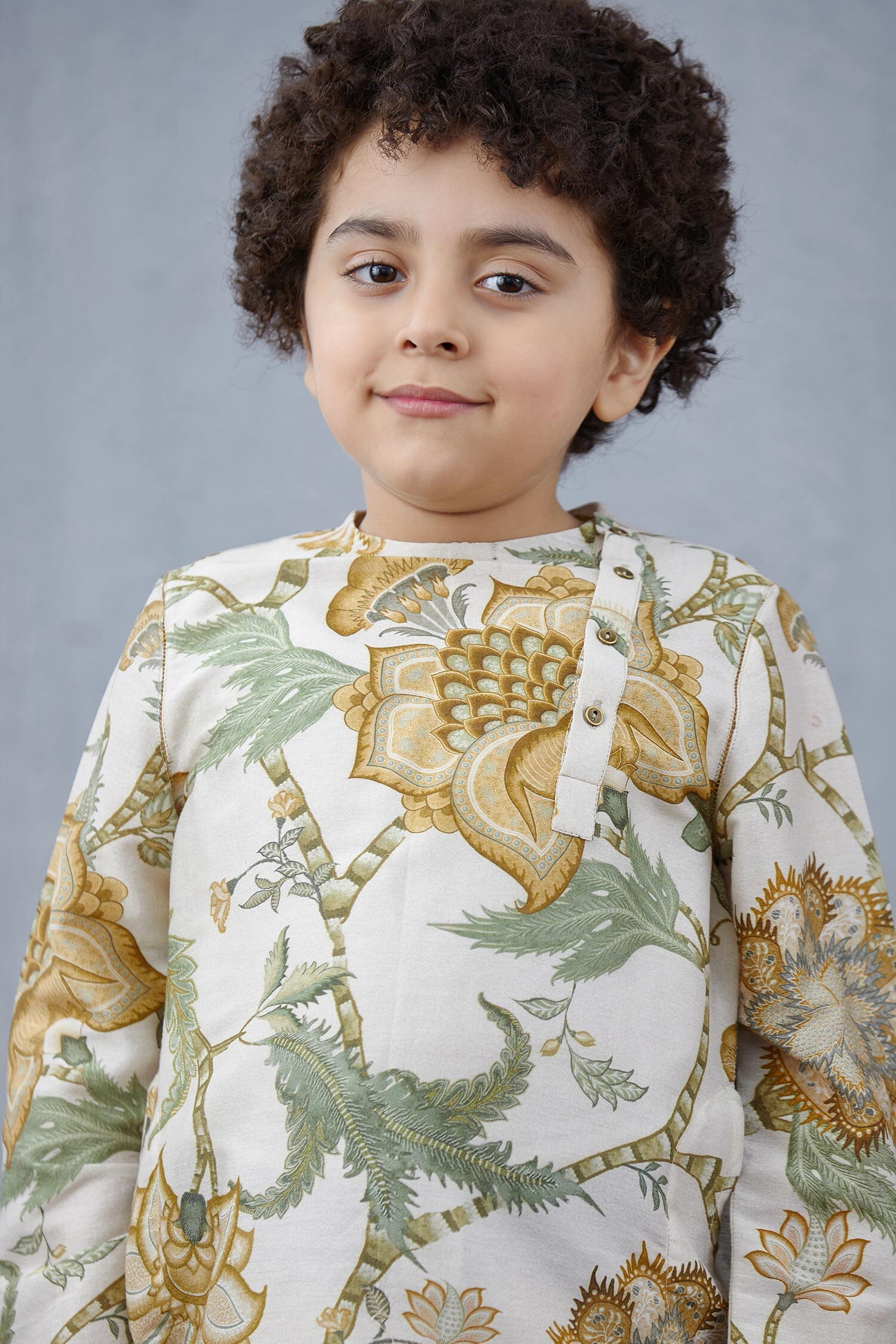 Buy Torani - Kids Sarso Chintz Pulkit Kurta And Pant Set Online | Aza ...