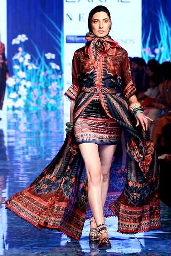 Buy Silk Embellished Tunic & Skirt Set by Rajdeep Ranawat at Aza Fashions