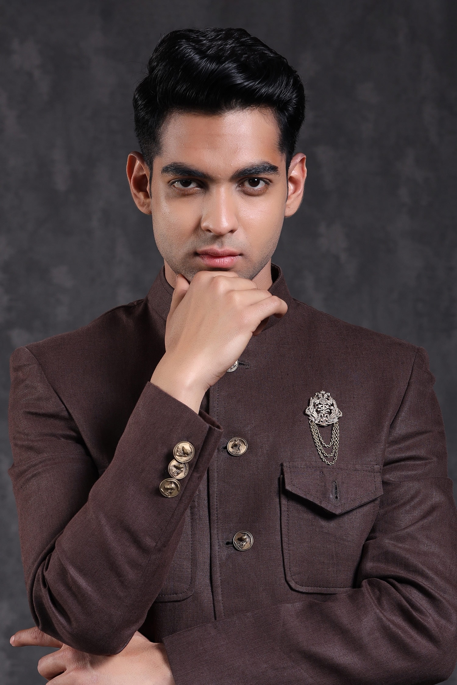 Buy Gold Thompson Chained Brooch by Cosa Nostraa Online at Aza Fashions.