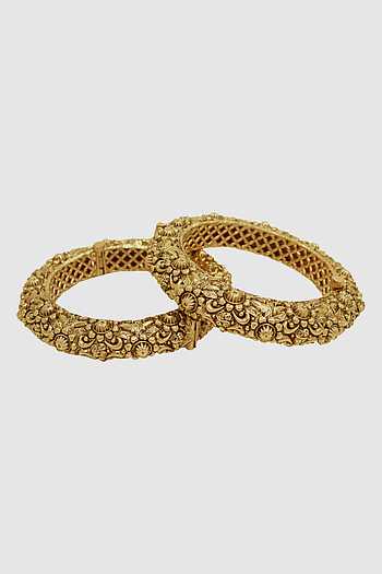 Buy Belsi's Carved Bangles (Set of 2) Online | Aza Fashions