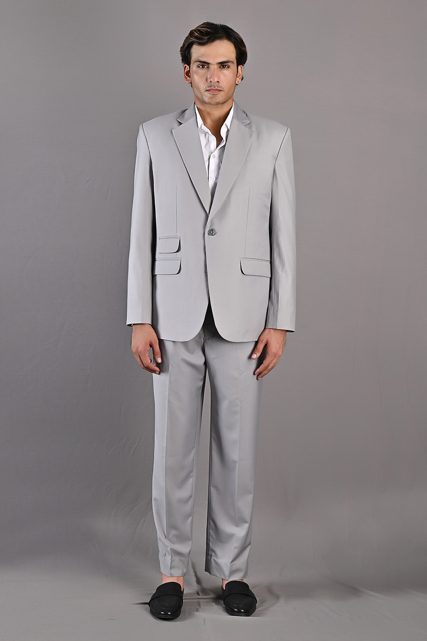 Buy Bohame Grey Terry Wool Aaron Suit And Pant Set Online | Aza Fashions