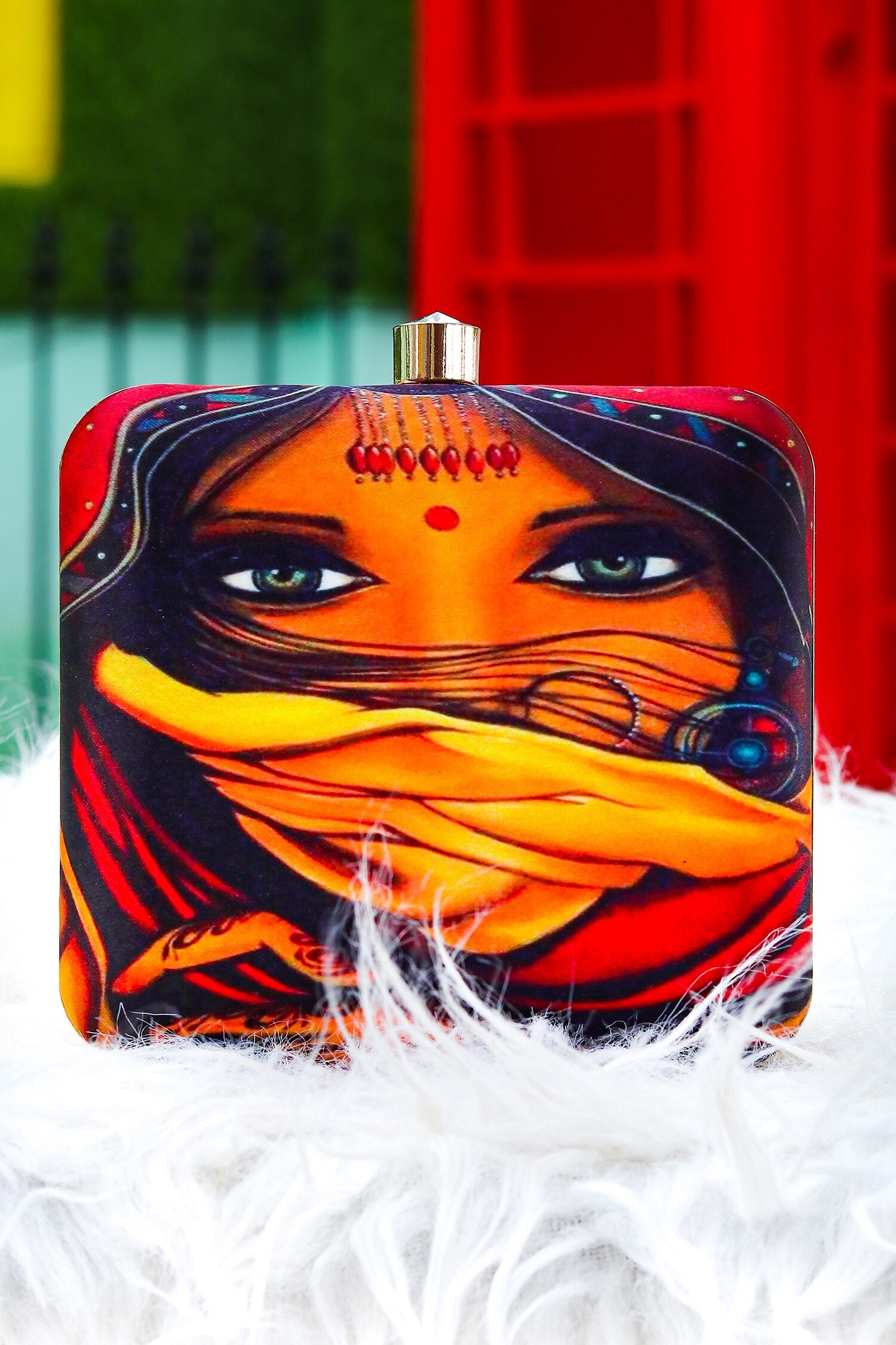 Buy Multi Color Printed Resin Clutch With Sling by NR BY NIDHI RATHI ...