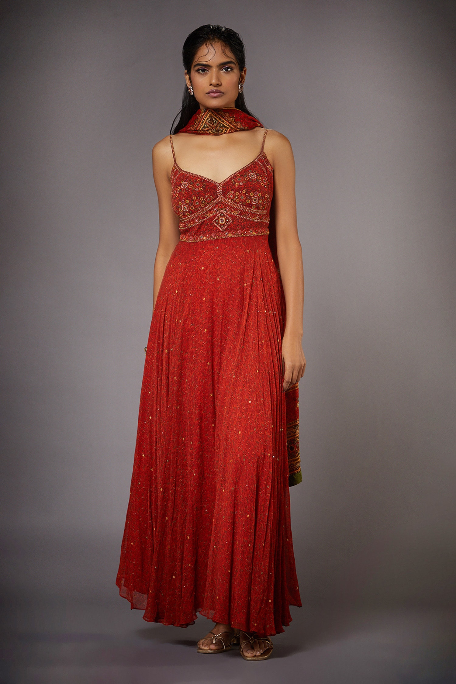 Buy RI.Ritu Kumar Viscose Georgette Embroidered Anarkali Set Online ...