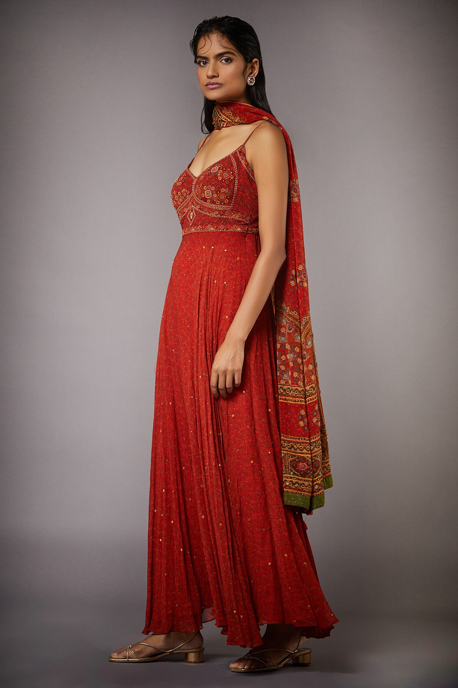 Buy RI.Ritu Kumar Viscose Georgette Embroidered Anarkali Set Online ...