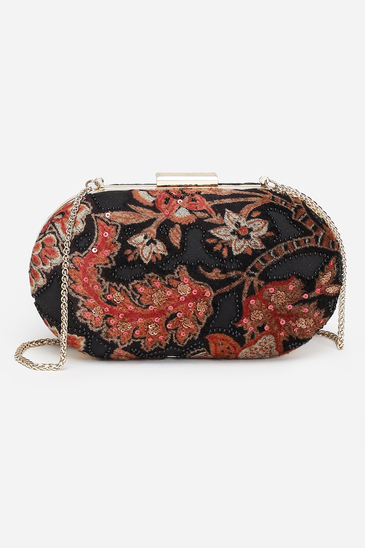 Buy Ritu Kumar Embroidered Oval Clutch Online | Aza Fashions