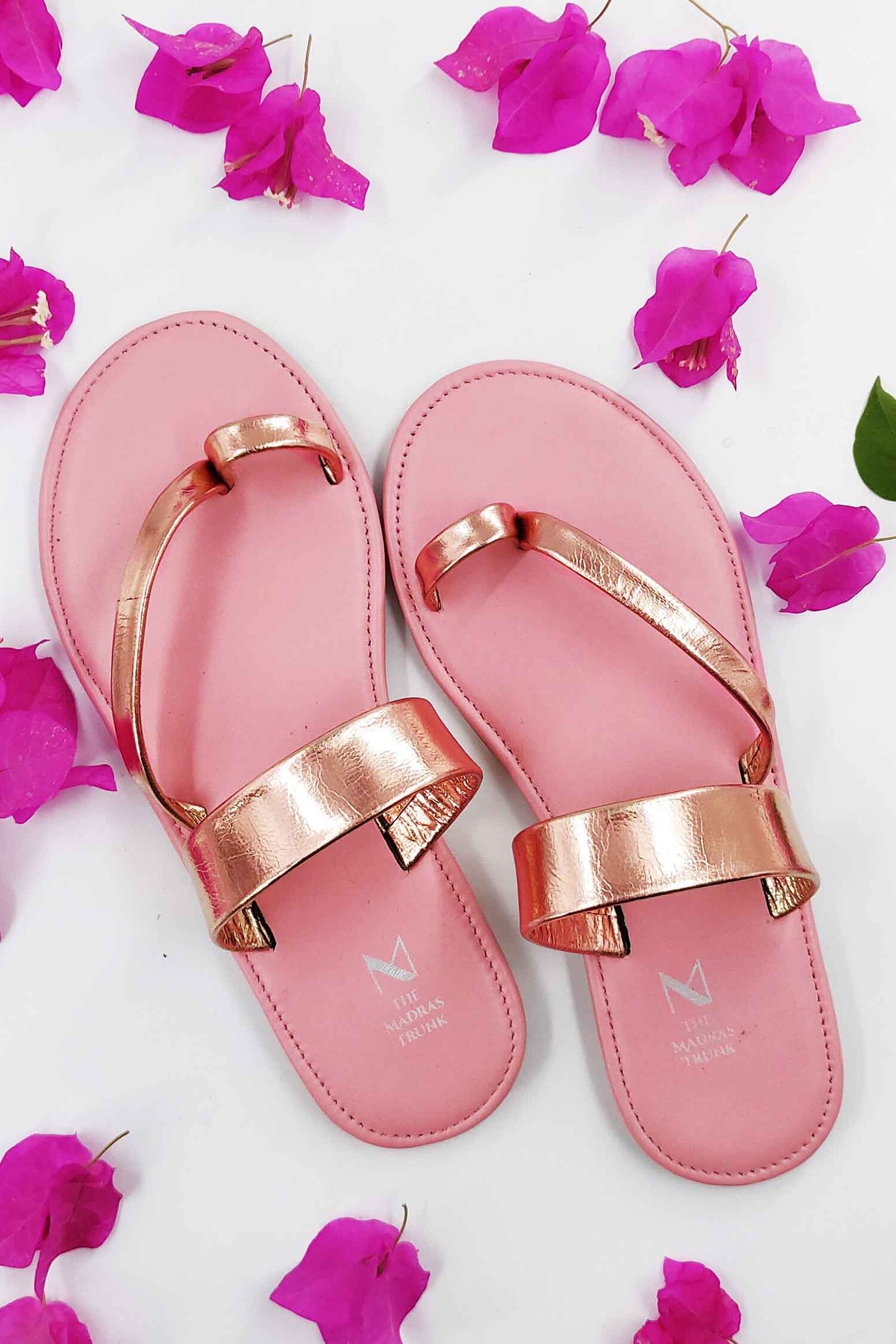 Buy Pink Comet Solid Flat Sandals by The Madras Trunk Online at Aza ...