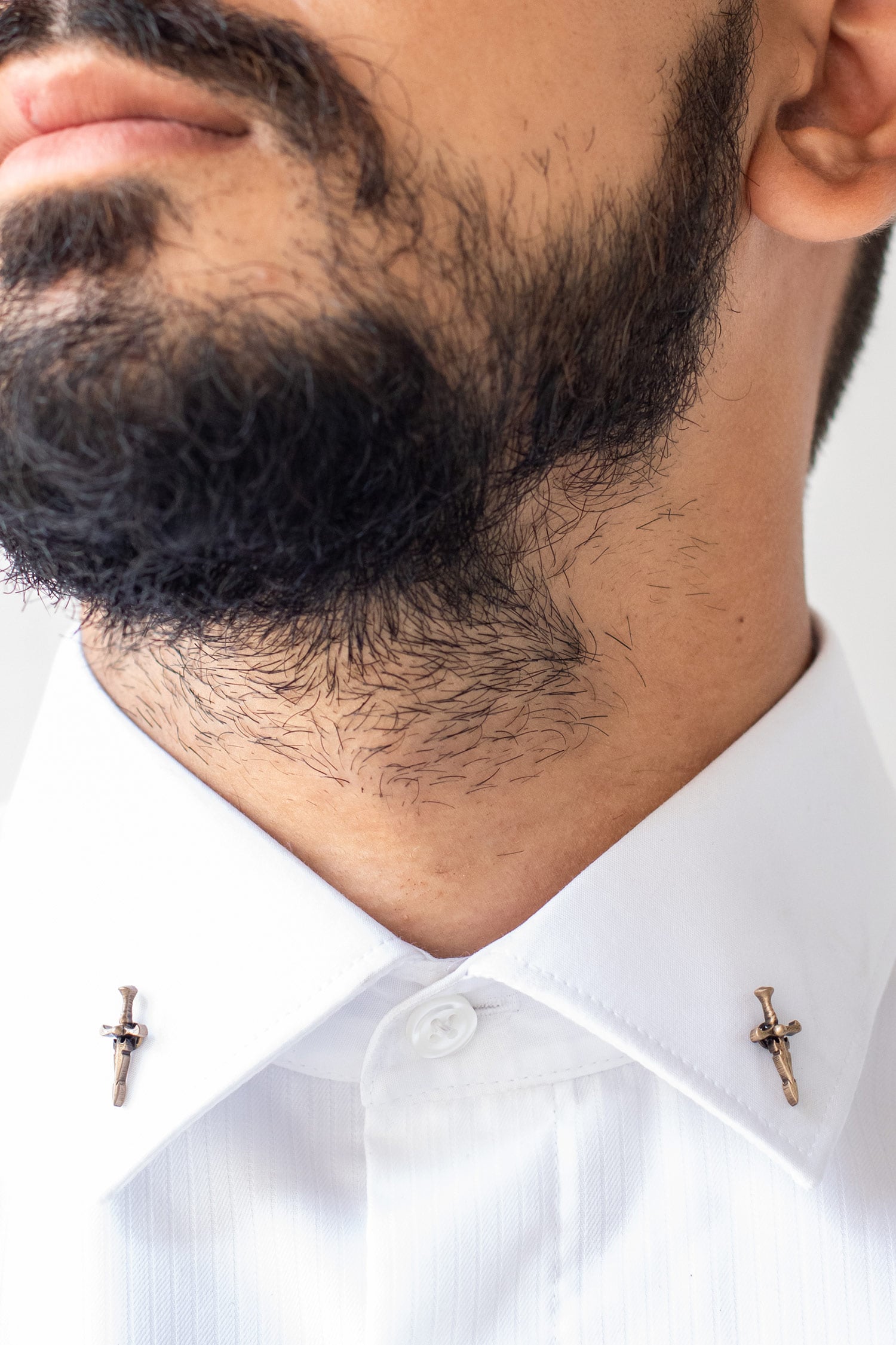 Buy Gold Vintage Sword Collar Tips by Cosa Nostraa Online at Aza Fashions.