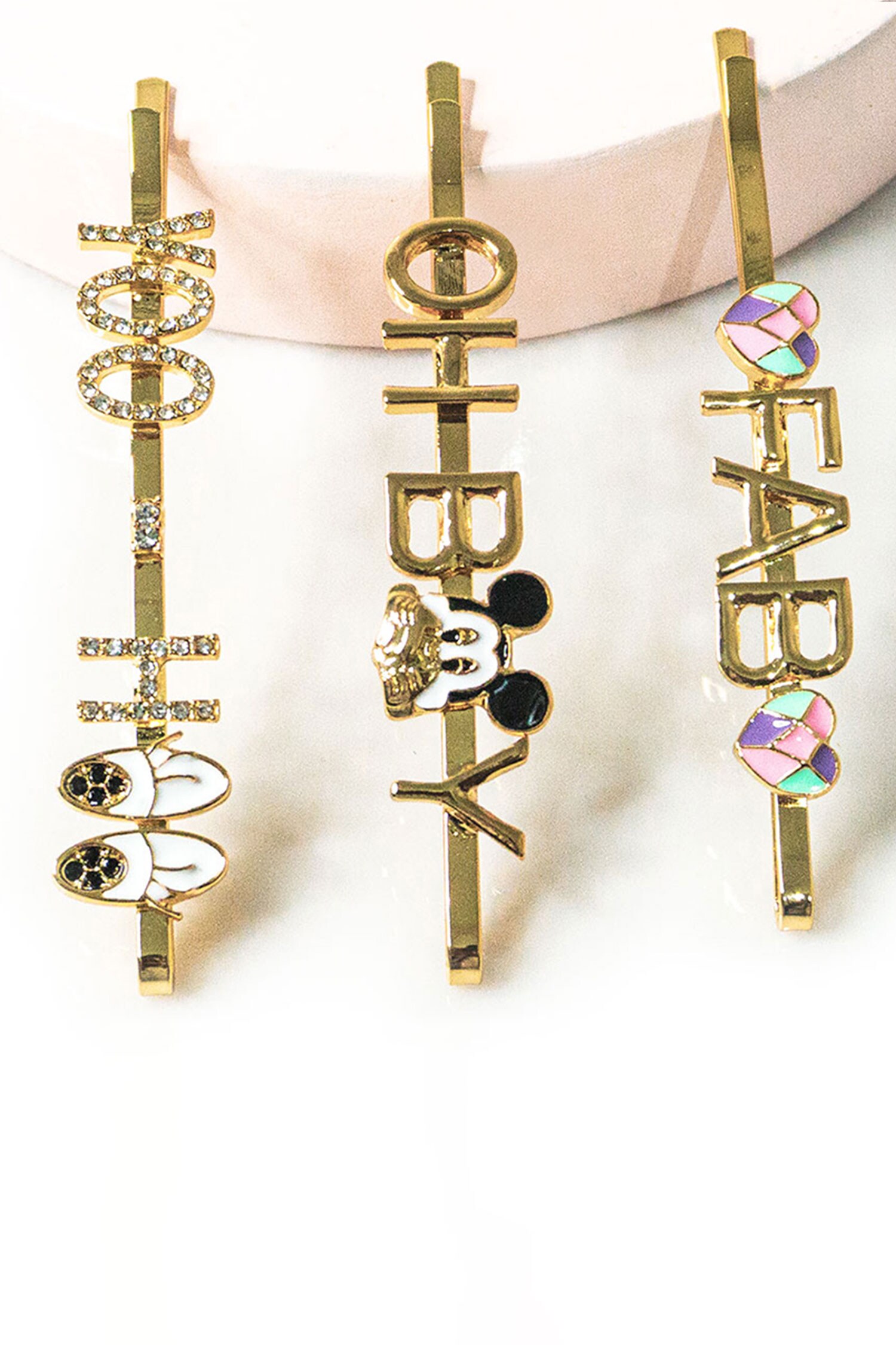 Buy Hair Drama Co. Cartoon Motif Hair Pins Set Of 3 Online | Aza Fashions