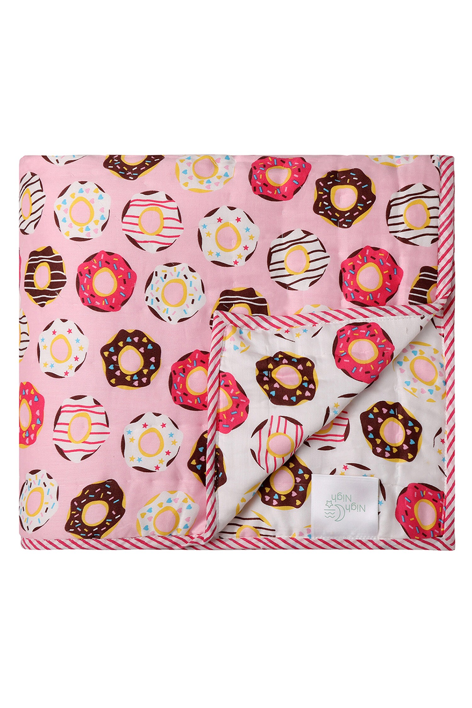 Buy Nigh Nigh White Donut Print Cotton Quilt For Bed Online | Aza Fashions