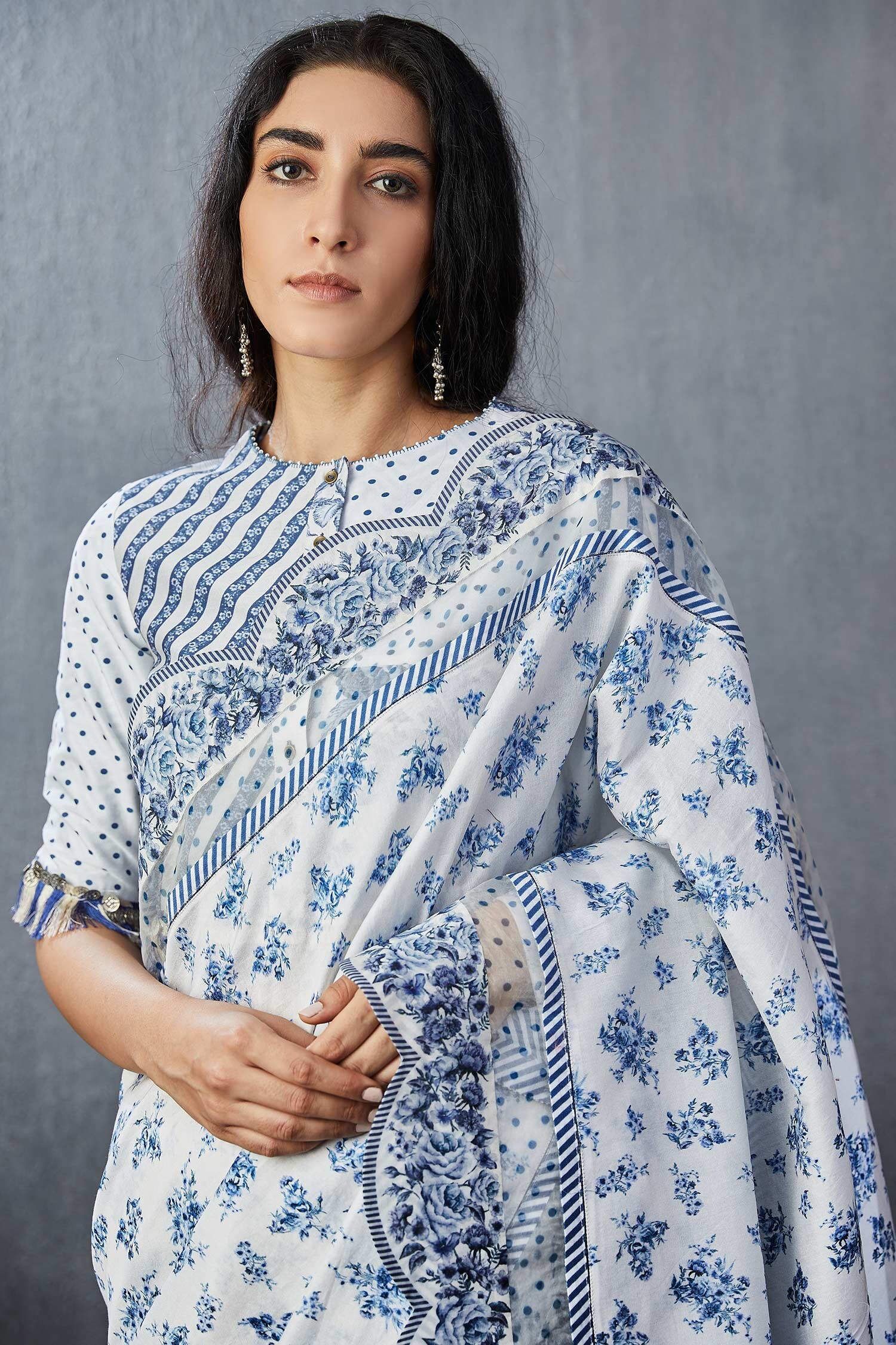 Buy Handwoven Chanderi Saree Blouse by Torani at Aza Fashions