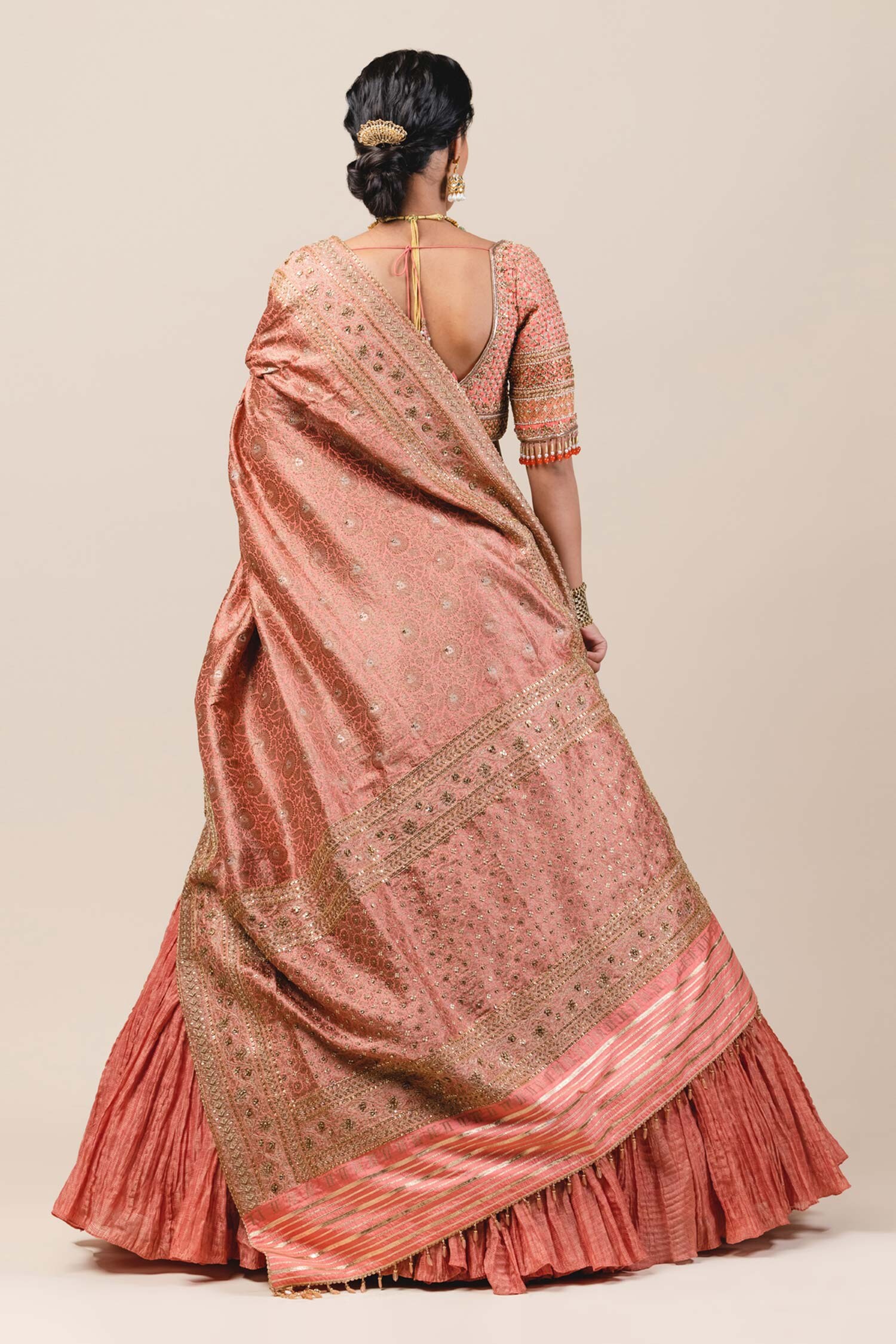 Buy Chanderi Crushed Lehenga Set by Tarun Tahiliani at Aza Fashions