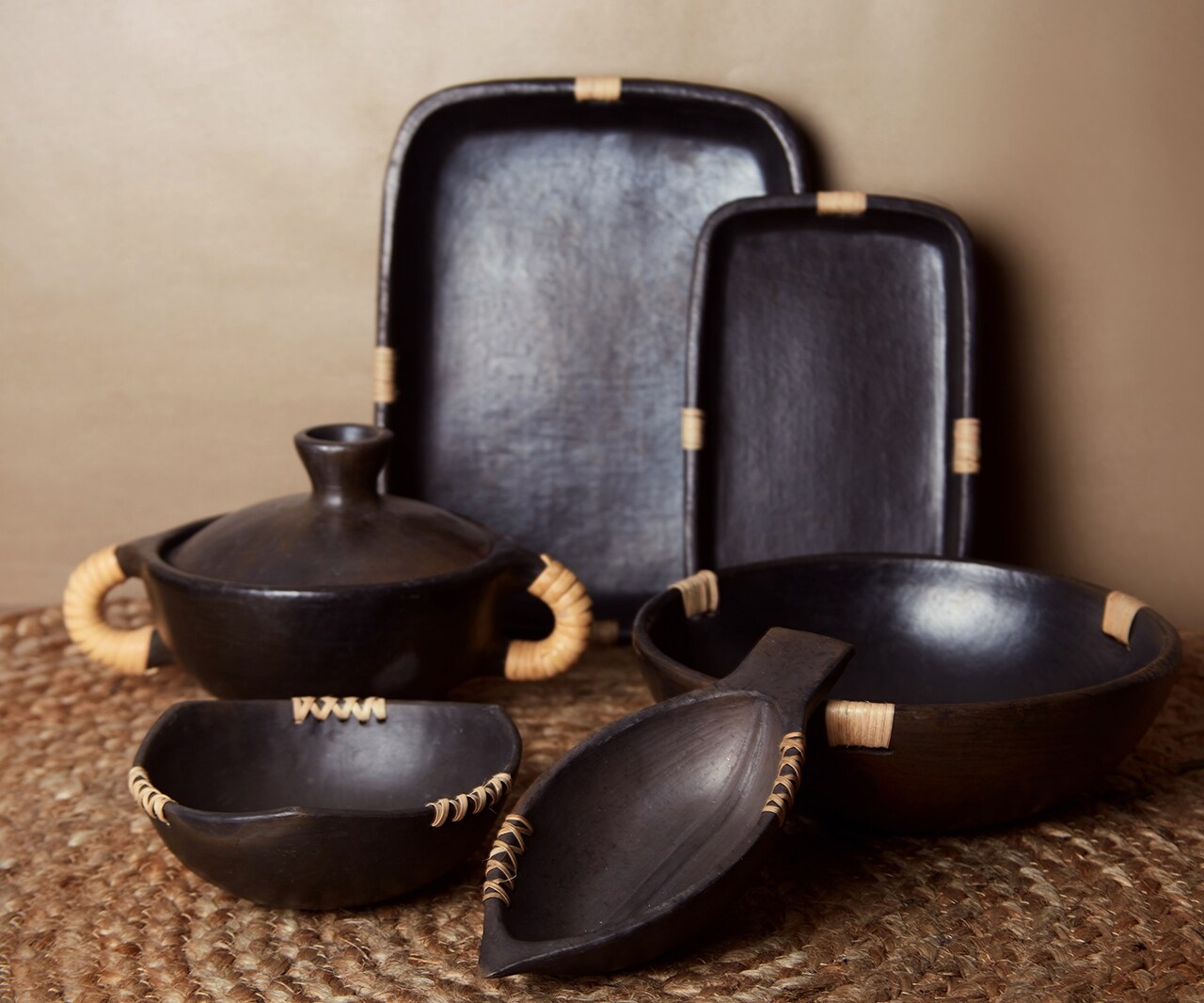 Buy Firefly Stone Pottery Serving Set (Set of 6) Online | Aza Fashions