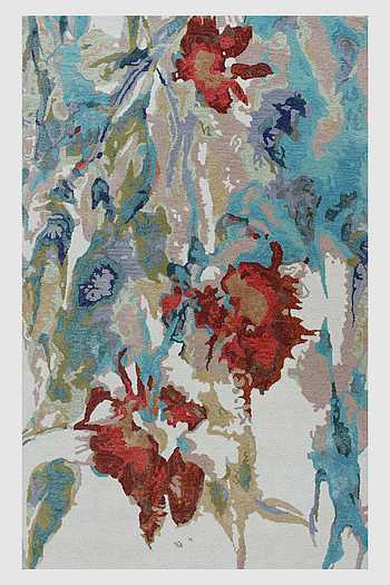 Buy Multi Color Wool And Art Silk Hand Tufted Subira Floral Pattern ...